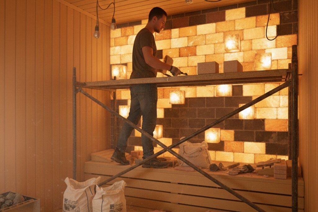 Himalayan salt block for sauna, salt blocks for sauna, salt tiles ...
